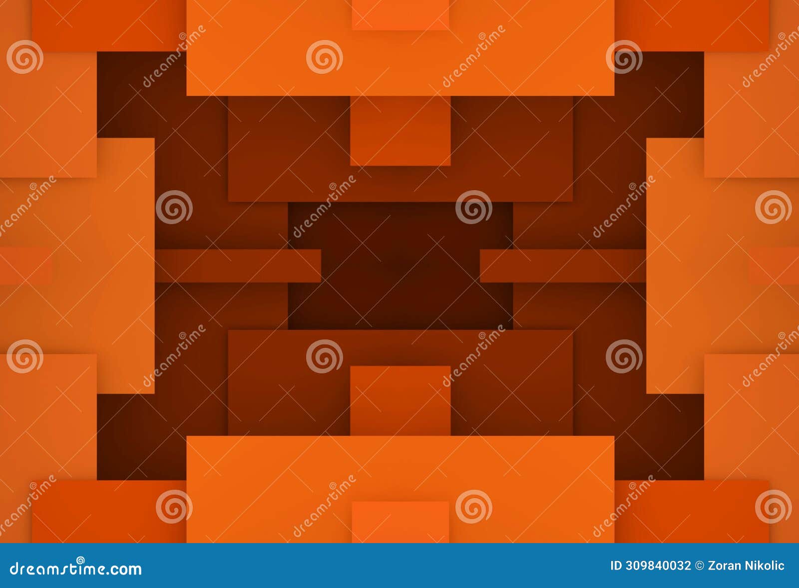 Composition of Dynamic Orange Rectangular Shapes Arranged One Above the ...