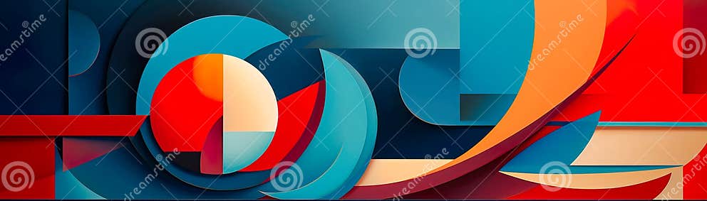 Composition with Dynamic Shapes and Bold Contrasts. Stock Illustration ...