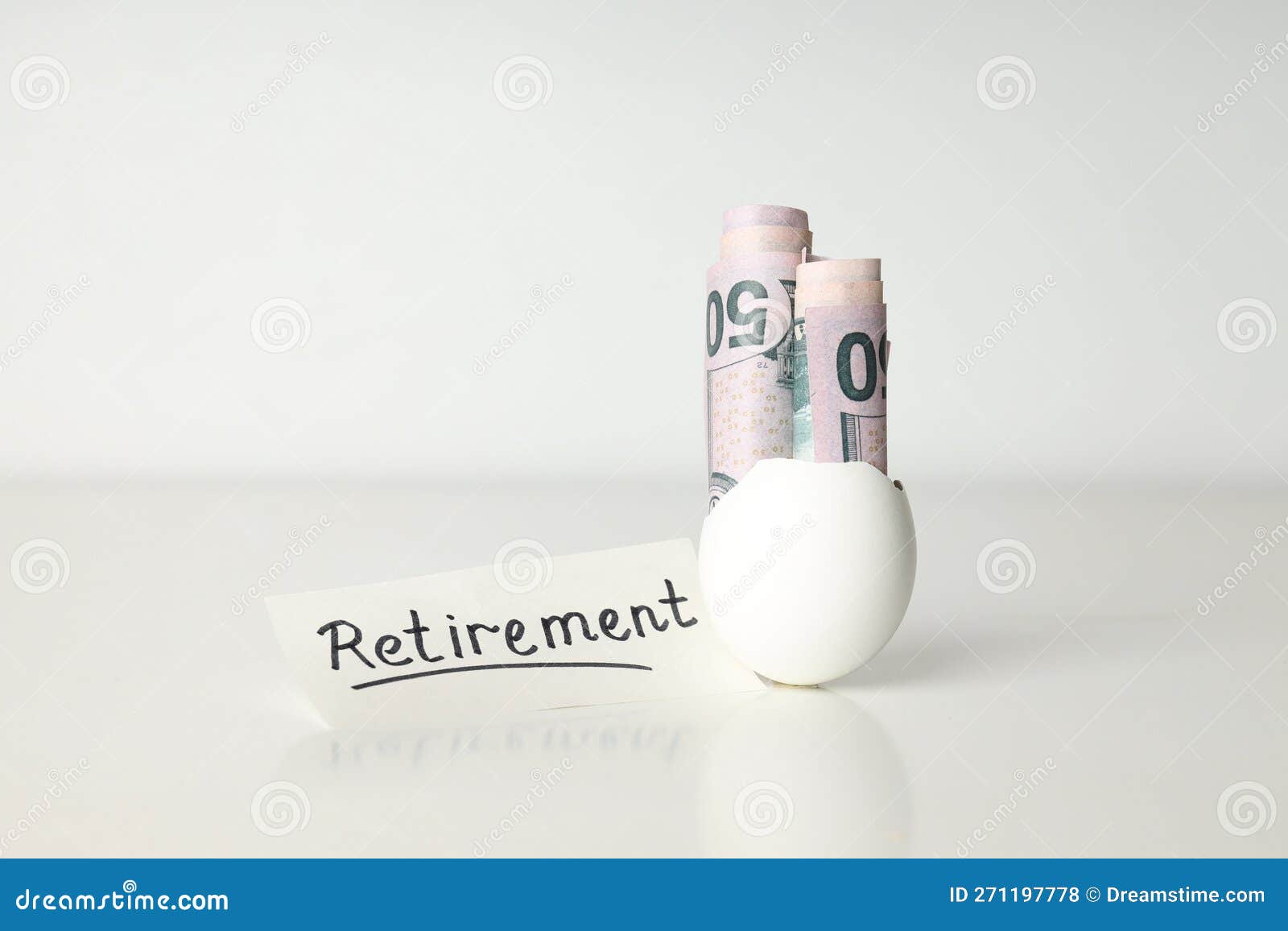 Composition with Egg Shell and Money - Retirement Stock Photo - Image ...