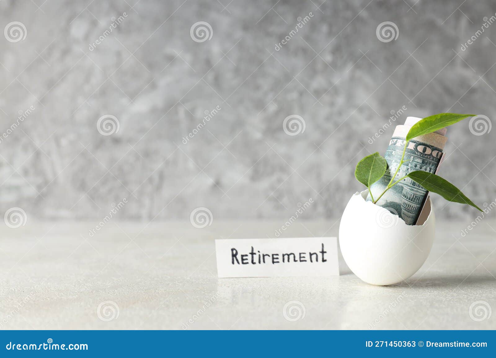 Composition with Egg Shell and Money - Retirement Stock Image - Image ...
