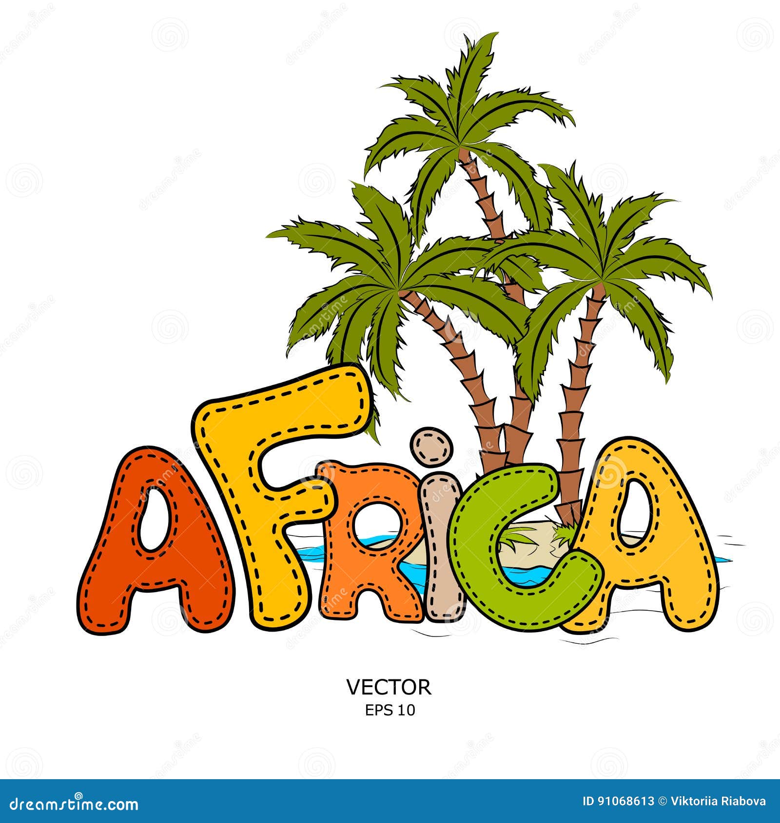 Composition of Elements for the Design of Summer Design. African Theme ...