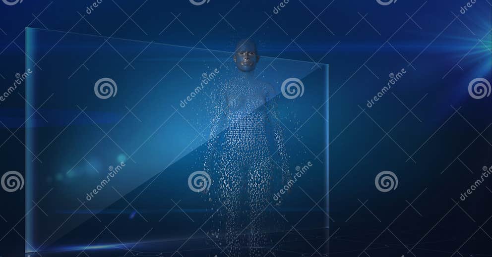 Composition of Exploding Human Body Formed with Grey Particles and ...