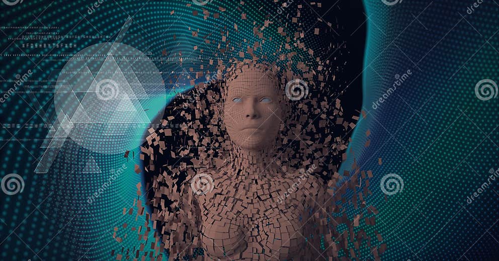 Composition of Exploding Human Body Formed with Particles and Scopes ...