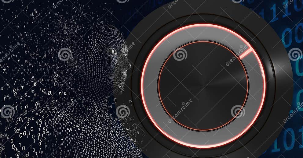 Composition of Exploding Human Bust with Binary Coding Over Scopes ...