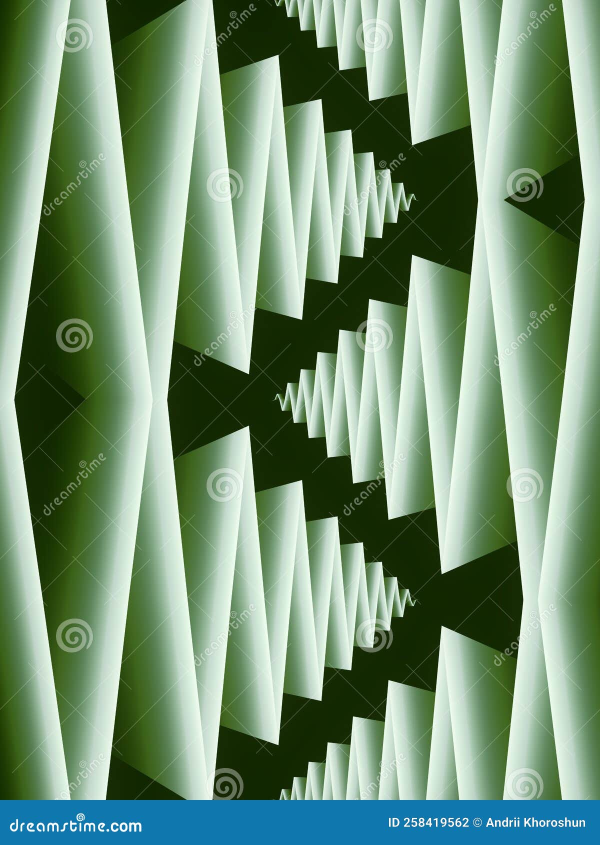 Composition with Fantastic Zig-zag Pattern. Futuristic Background. 3d ...