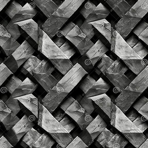 An Intricate Woven Pattern of Dark Wooden Slats Under Soft Lighting ...