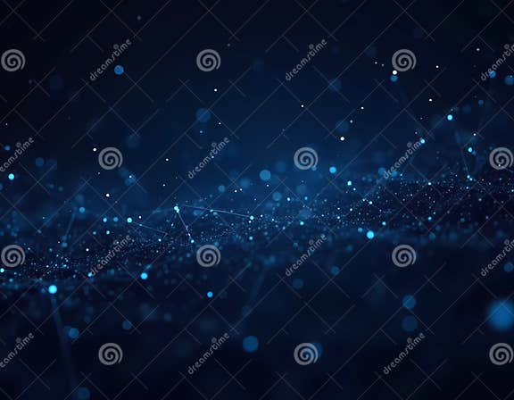 The Composition Features Flowing Blue Lines and Glowing Nodes that ...
