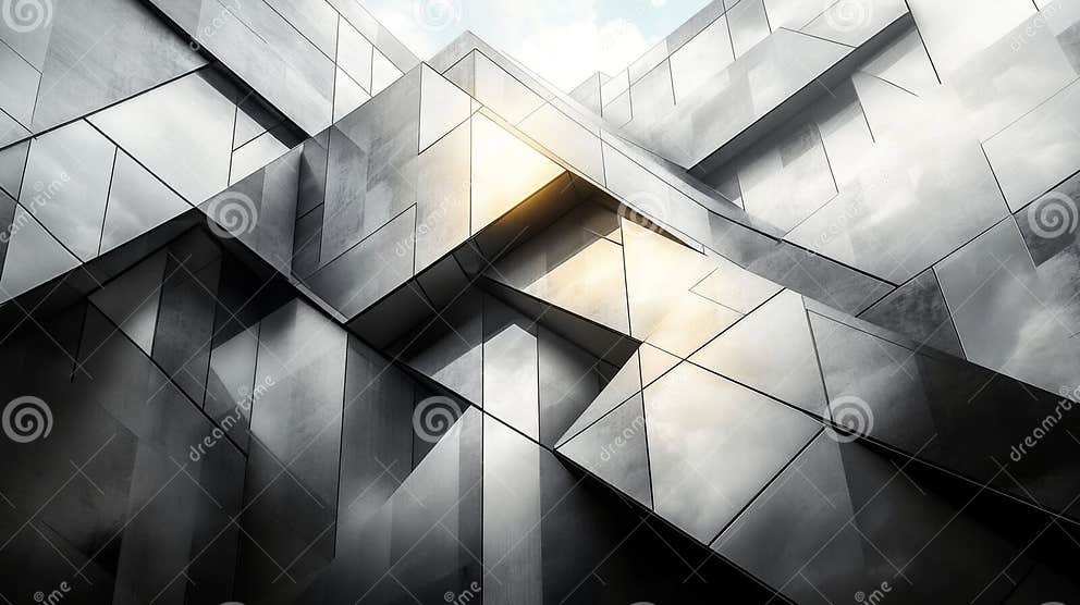Geometric Architectural Design Abstract Combining Angles and Lines with ...