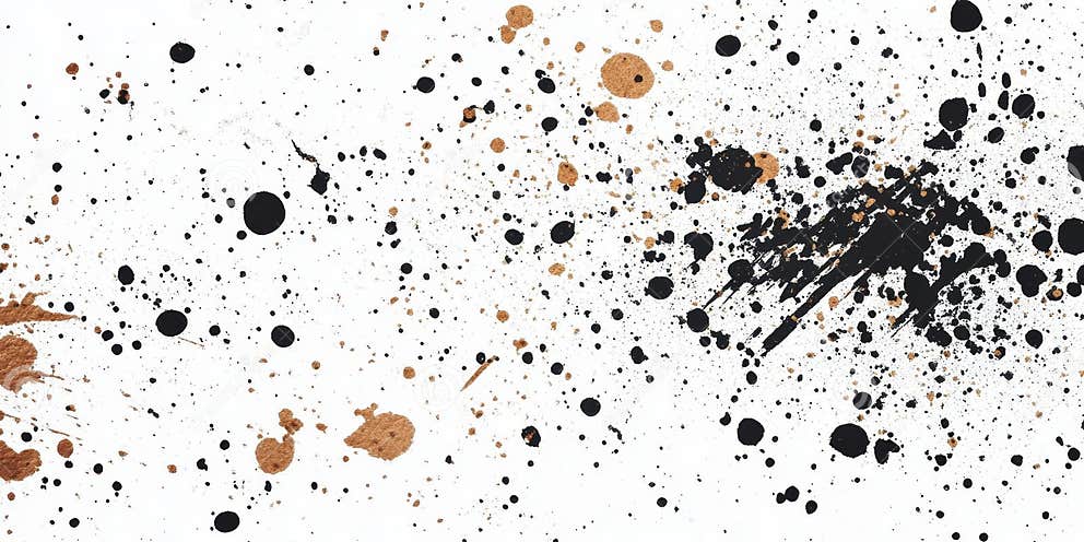 Artistic Pattern of Brown and Black Spots on an Isolated White ...