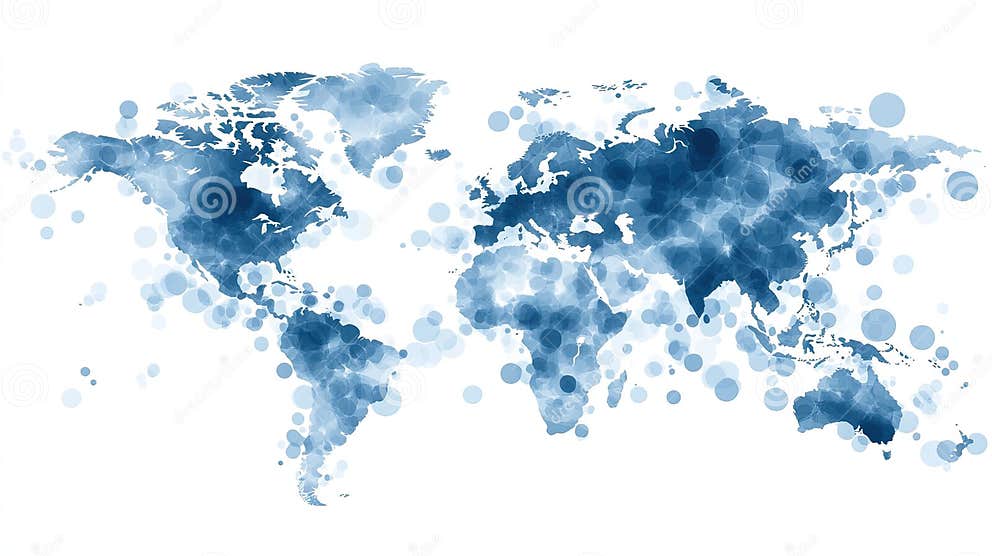 This Composition Features a Stylized Representation of the World Map in ...