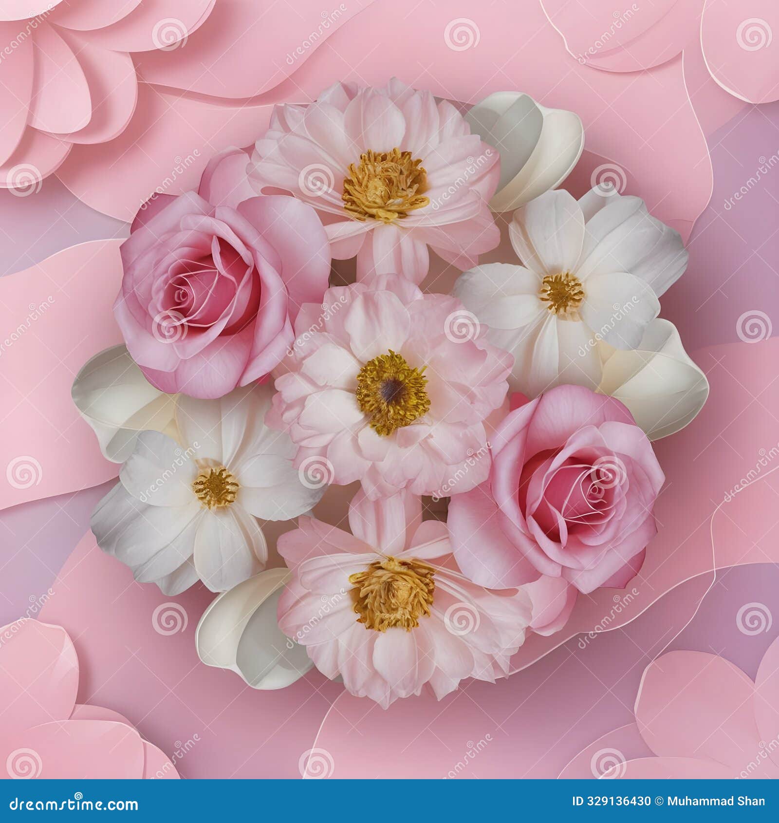 Composition of Flowers Soft Rose Petals Abstract Stock Illustration ...