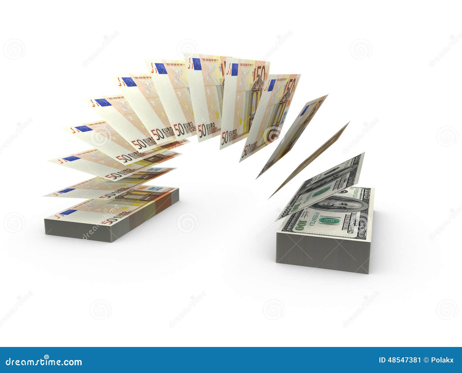 Composition with Flying Banknotes Stock Illustration - Illustration of ...