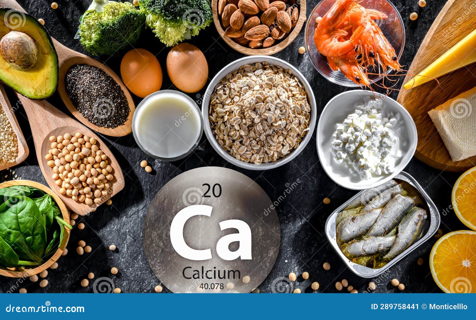 Composition with Food Products Rich in Calcium Stock Image - Image of ...