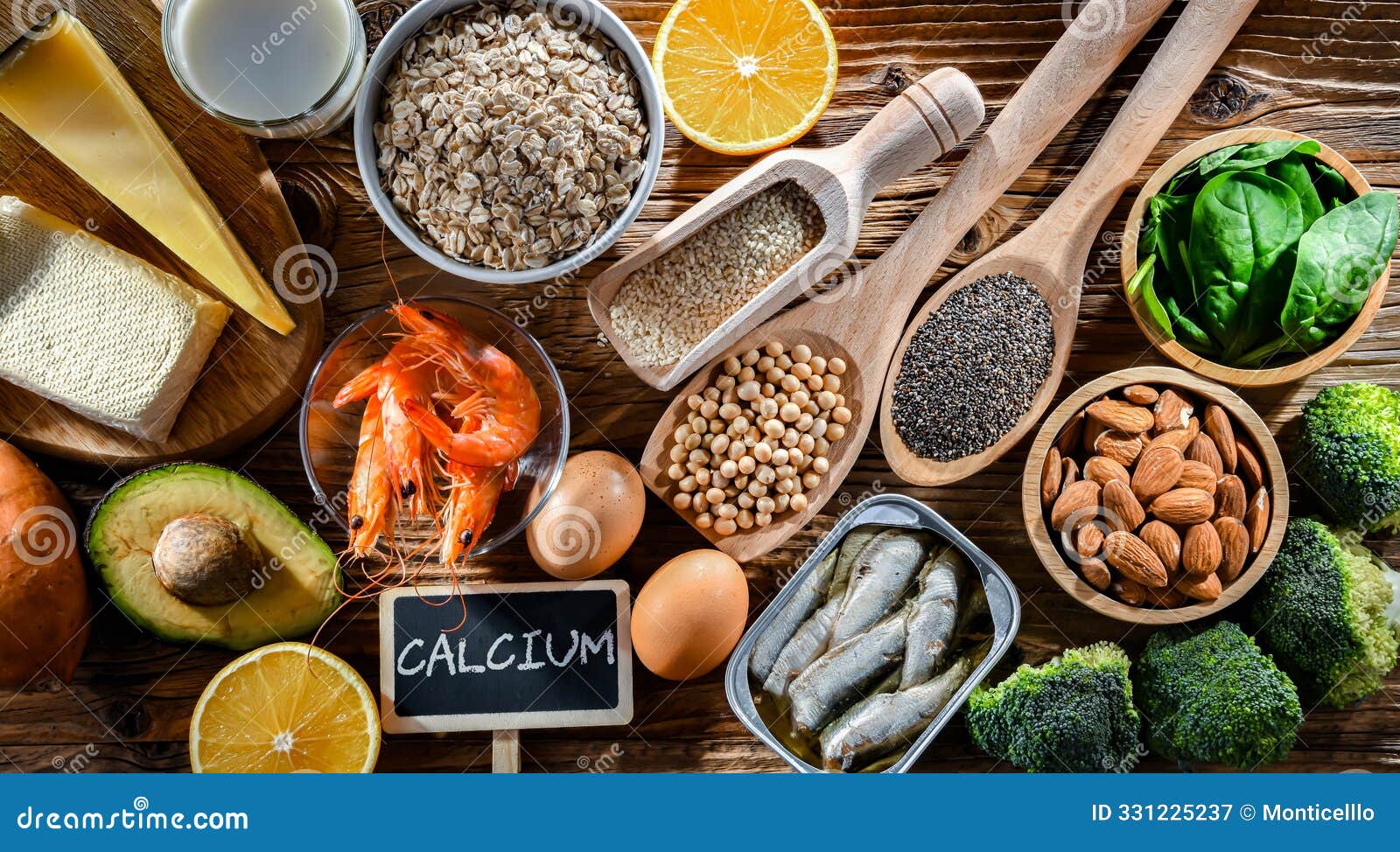 Composition with Food Products Rich in Calcium Stock Image - Image of ...