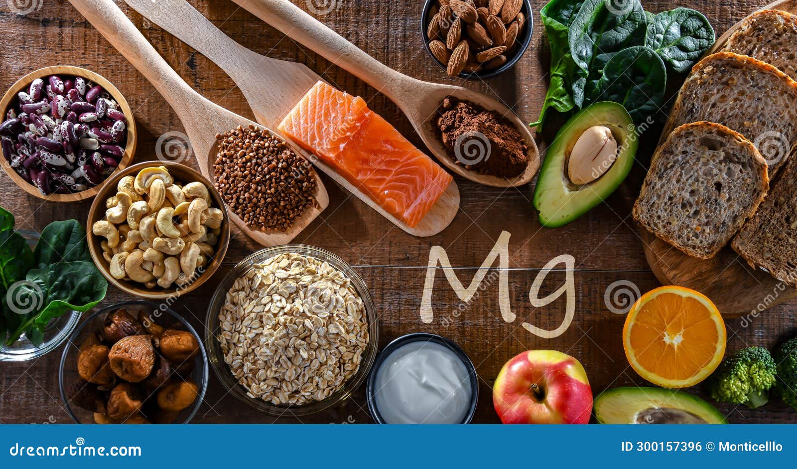 Composition with Food Products Rich in Magnesium Stock Photo - Image of ...