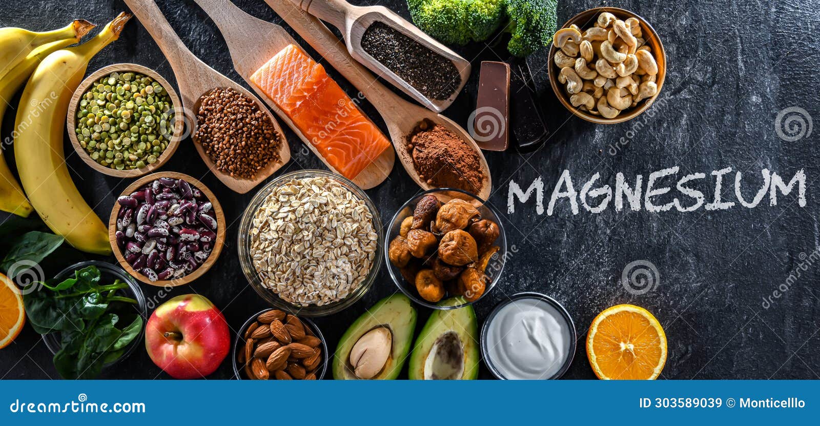 Composition with Food Products Rich in Magnesium Stock Image - Image of ...