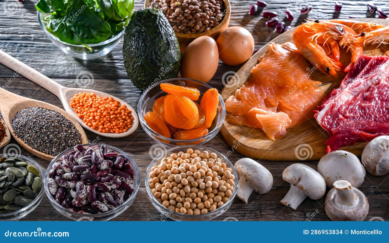 Composition with Food Products Rich in Zinc Stock Photo - Image of ...