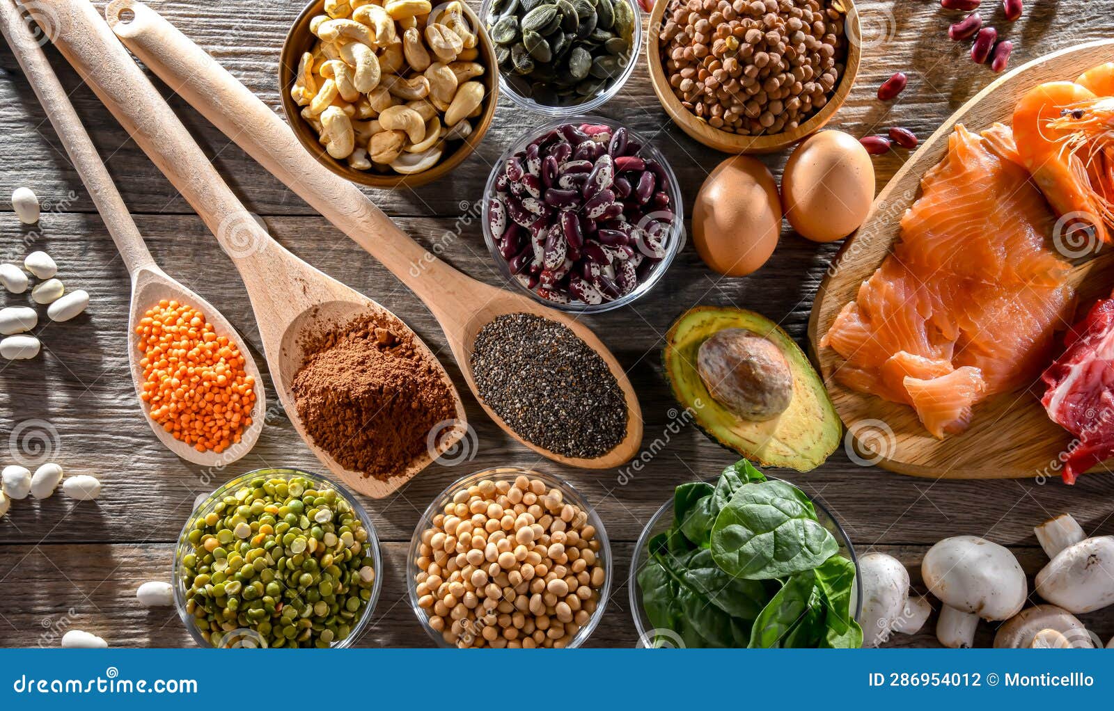 Composition with Food Products Rich in Zinc Stock Photo - Image of ...