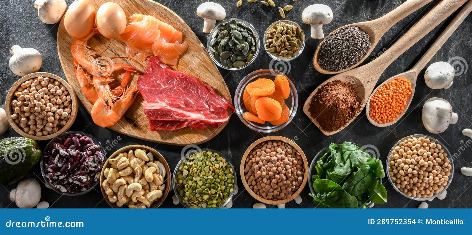 Composition with Food Products Rich in Zinc Stock Photo - Image of ...