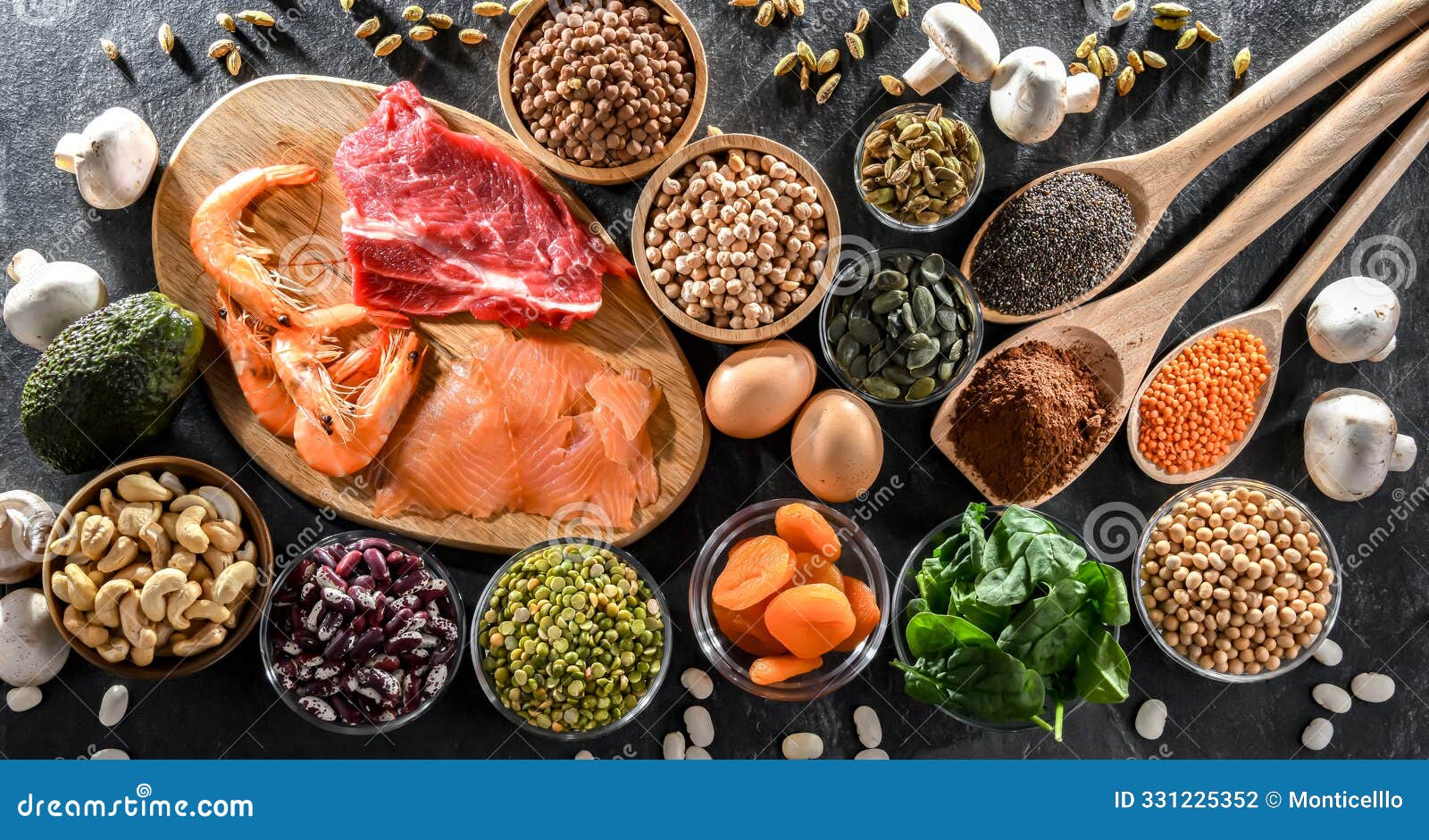 Composition with Food Products Rich in Zinc Stock Photo - Image of rich ...