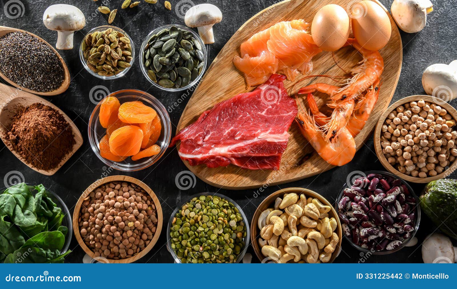 Composition with Food Products Rich in Zinc Stock Photo - Image of ...
