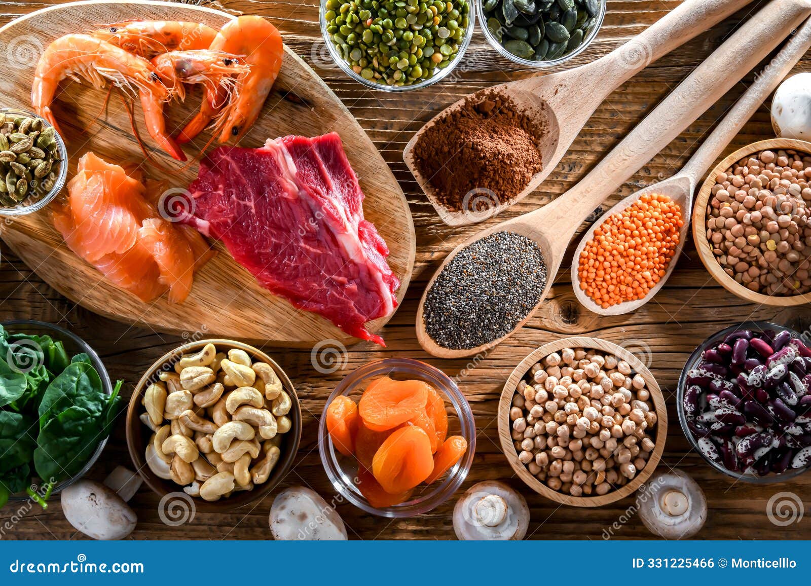 Composition with Food Products Rich in Zinc Stock Photo - Image of zinc ...