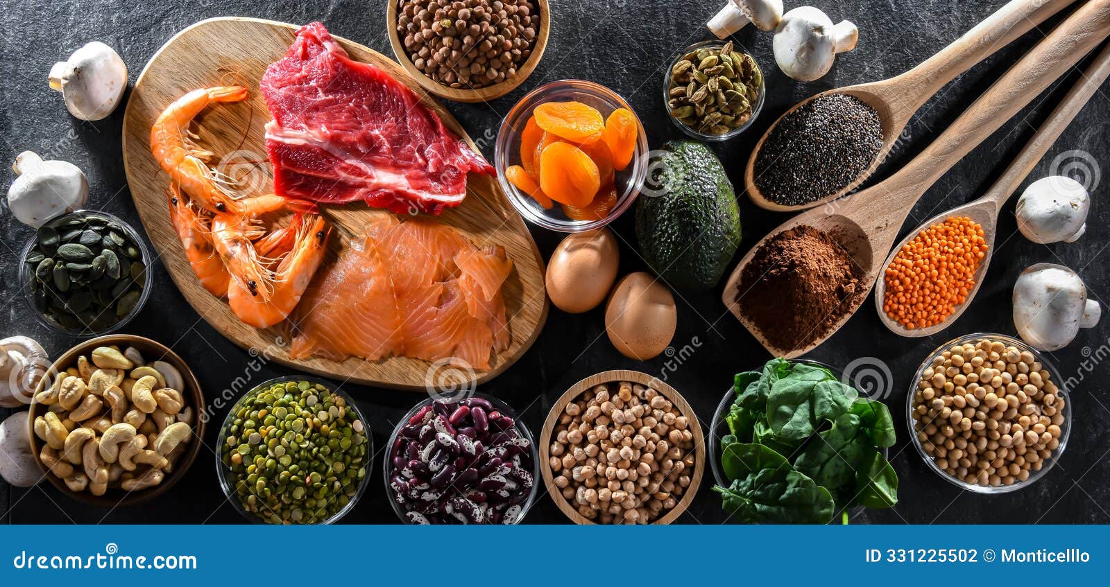 Composition with Food Products Rich in Zinc Stock Photo - Image of ...