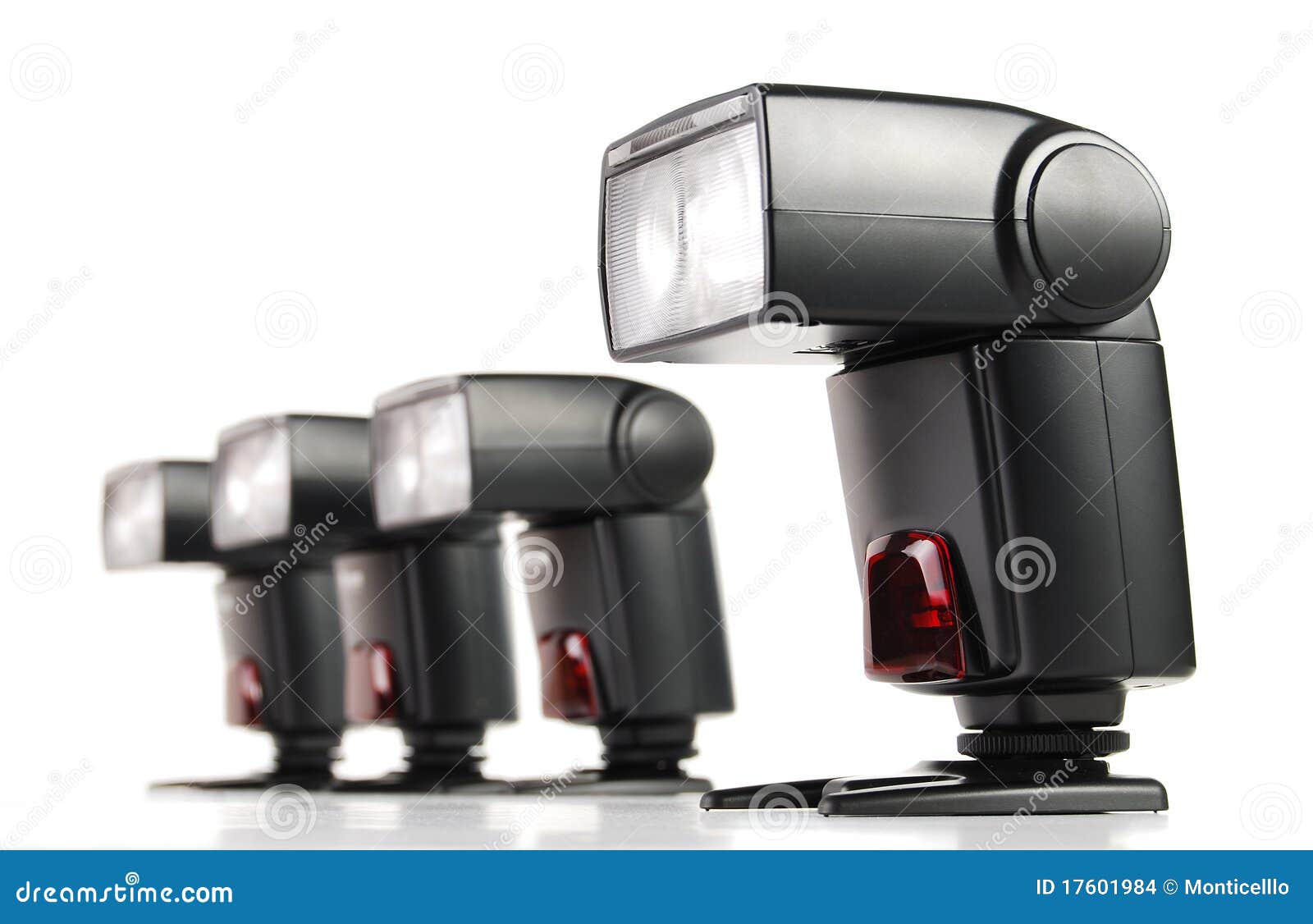 Composition with Four Camera Flashes Isolated Stock Photo - Image of ...