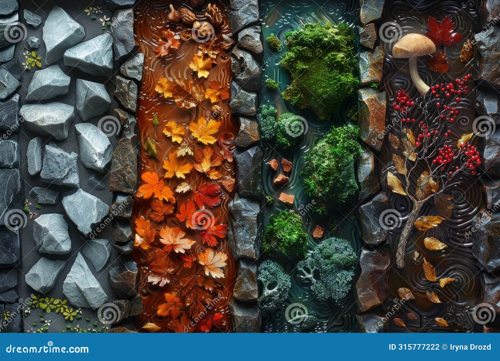Composition of the Four Natural Elements and Earth Stock Photo - Image ...