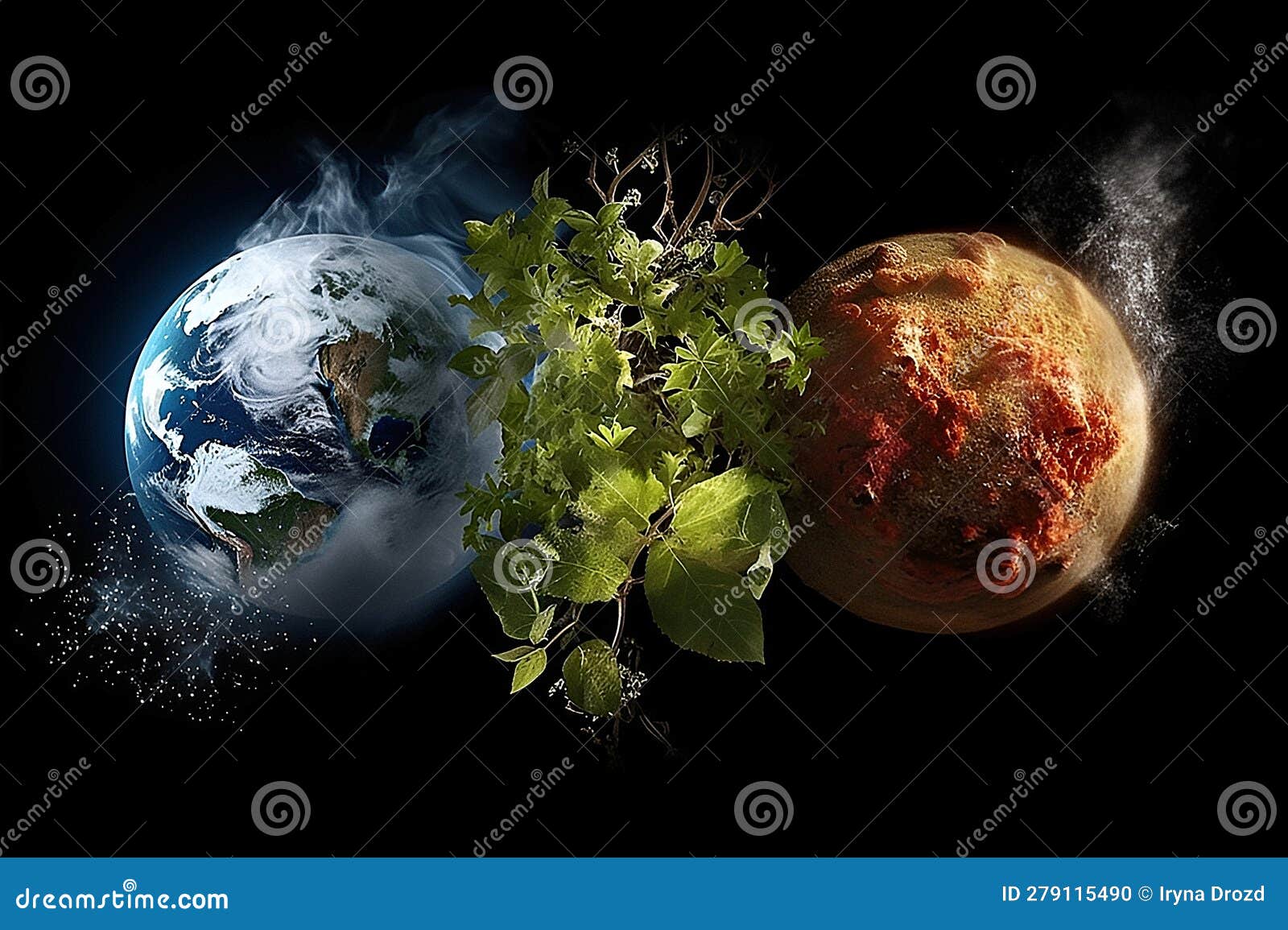 Composition of the Four Natural Elements and Earth. Generative AI ...
