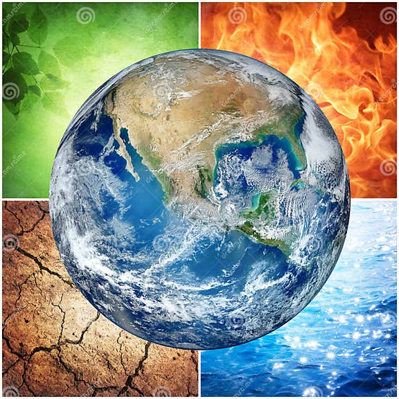 Composition of Natural Elements and Earth Stock Illustration ...