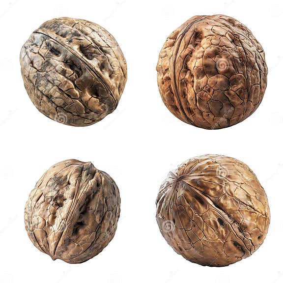 A Composition of Four Walnut Shells Stock Illustration - Illustration ...