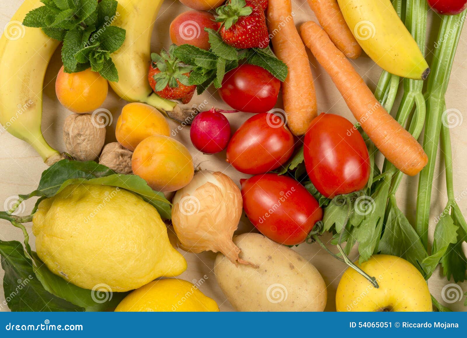 Composition of Fruit and Vegetables Stock Image - Image of leaf, mint ...