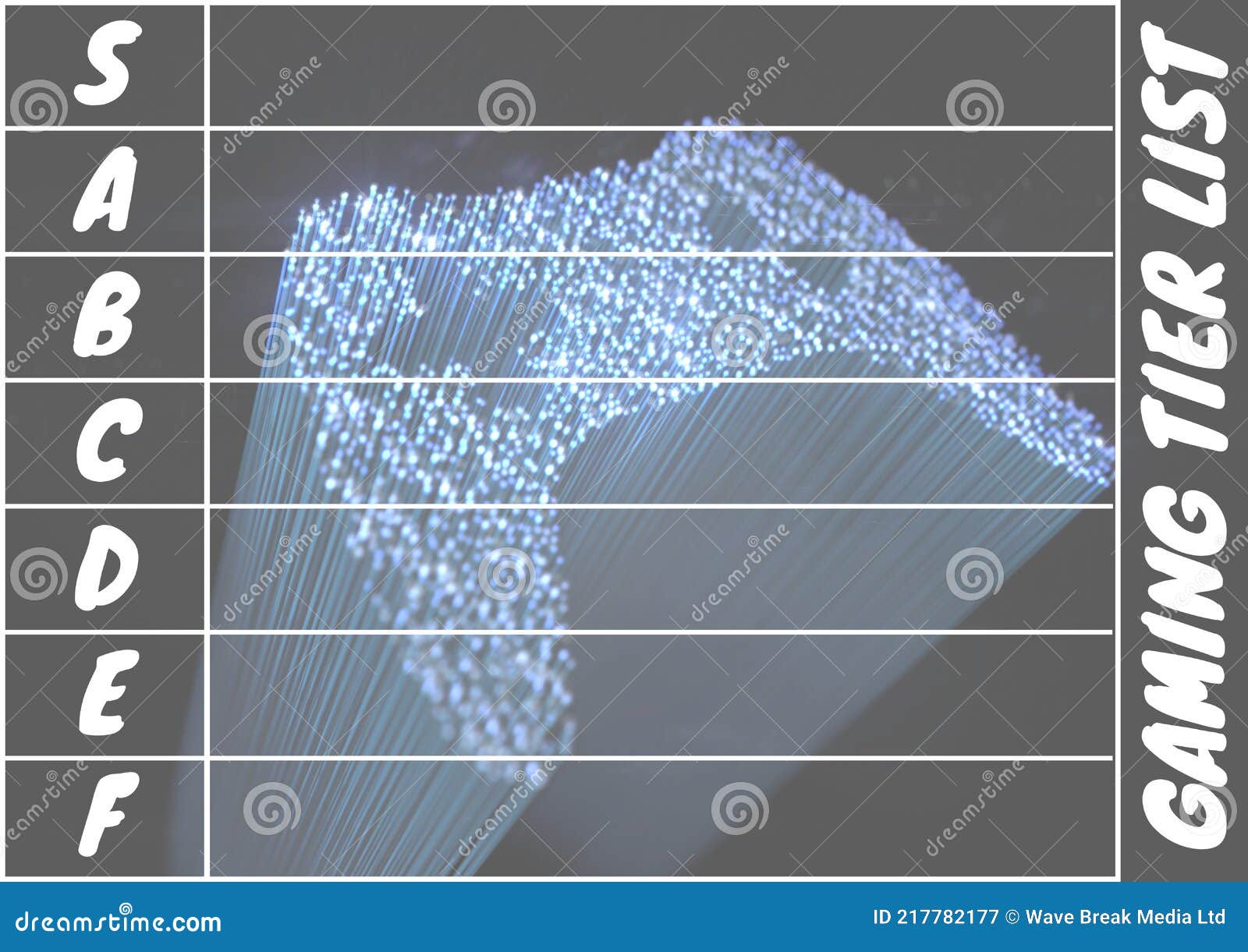Composition of Gaming Tier List Text and Tier Grid in White with Gaming ...