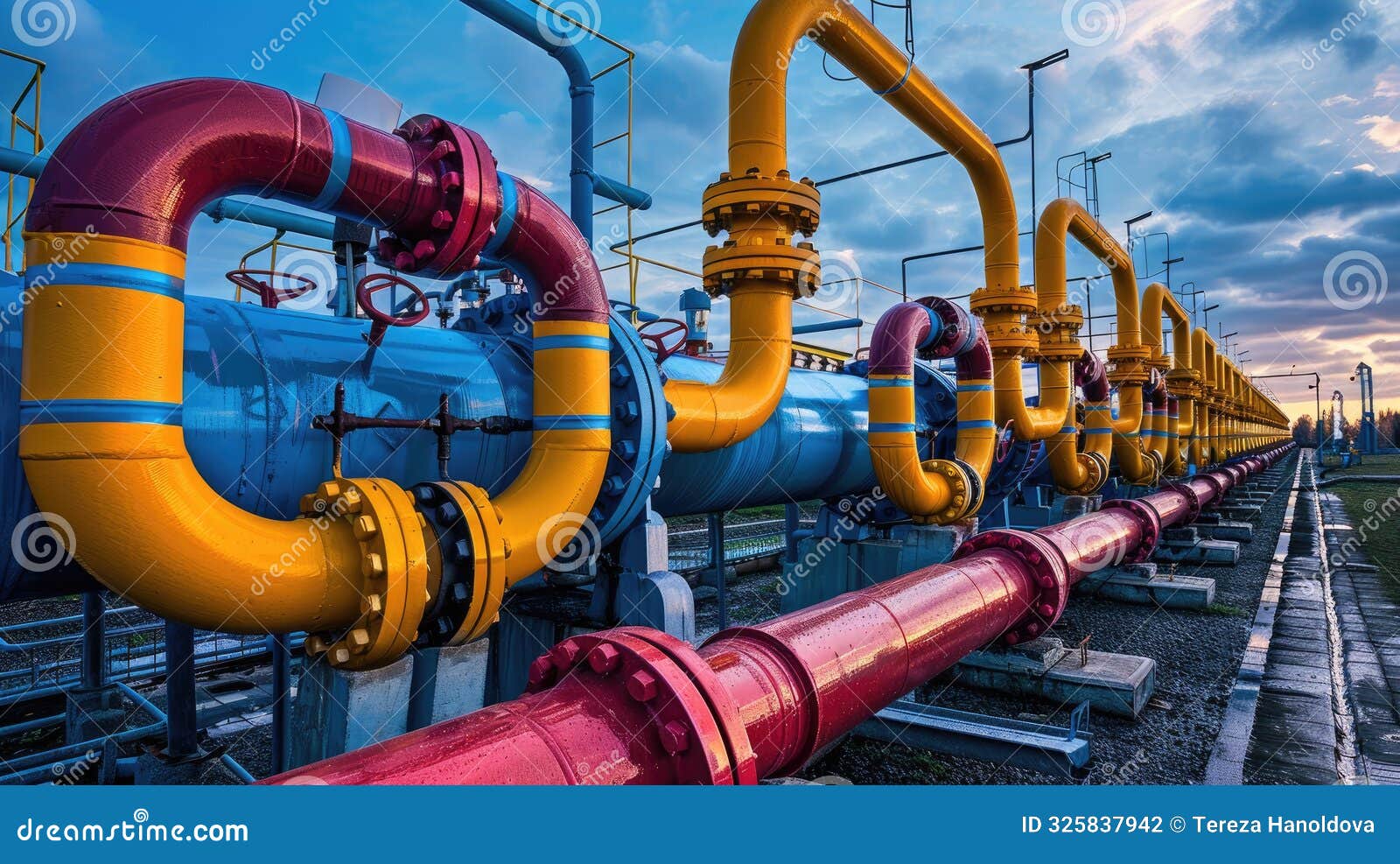 Composition of the Gas Pipeline Coupling Stock Illustration ...