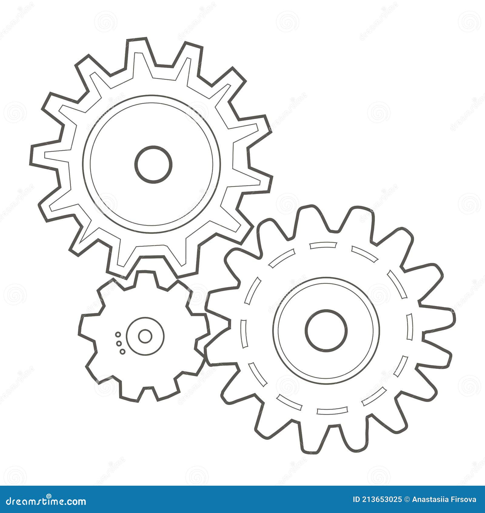 Composition with Gears. Simple Linear Vector Illustration Stock Vector ...