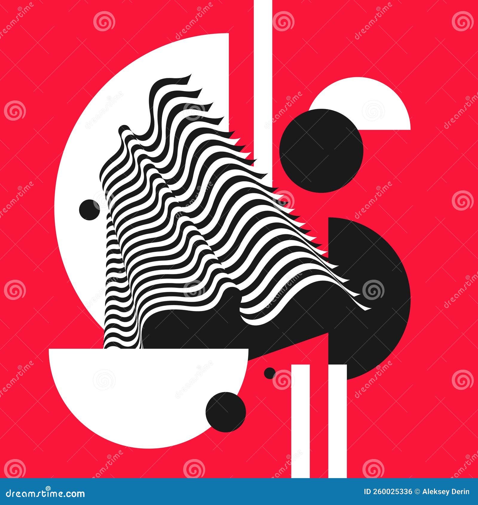 A Composition with Geometric and Amorphous Shapes. Abstract Background ...