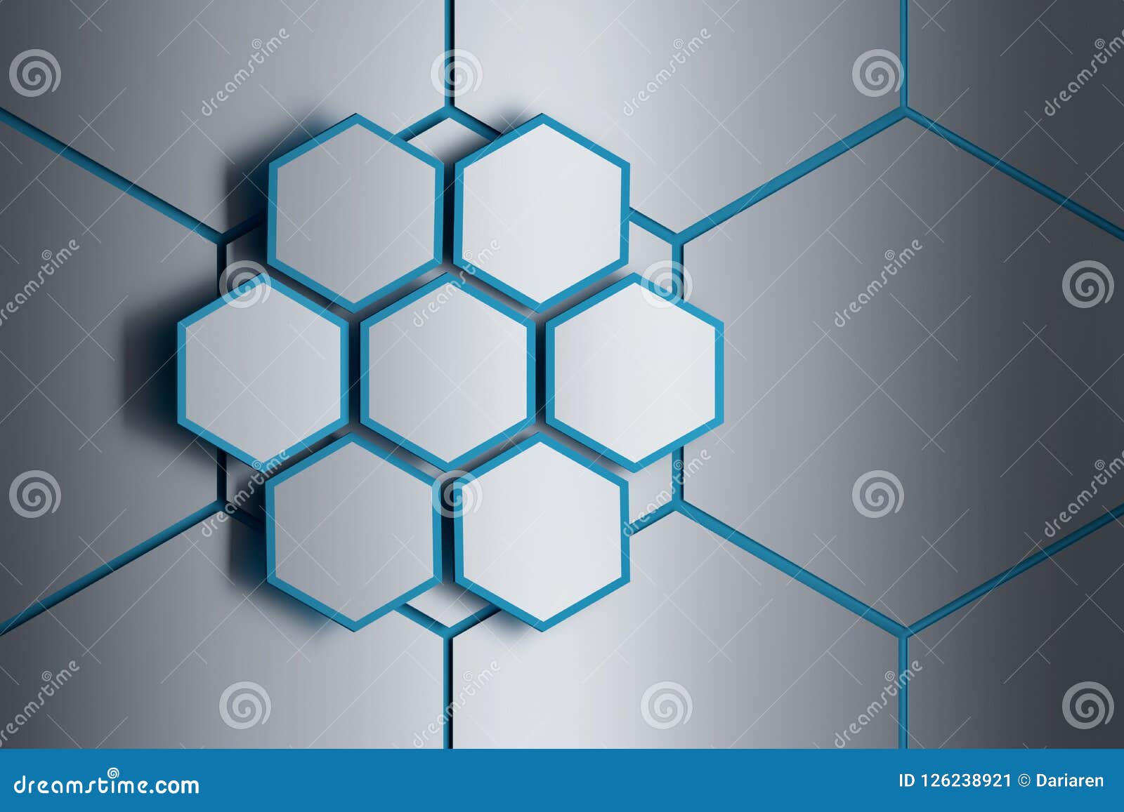 Composition with Geometric Hexagonal Objects. Stock Illustration ...