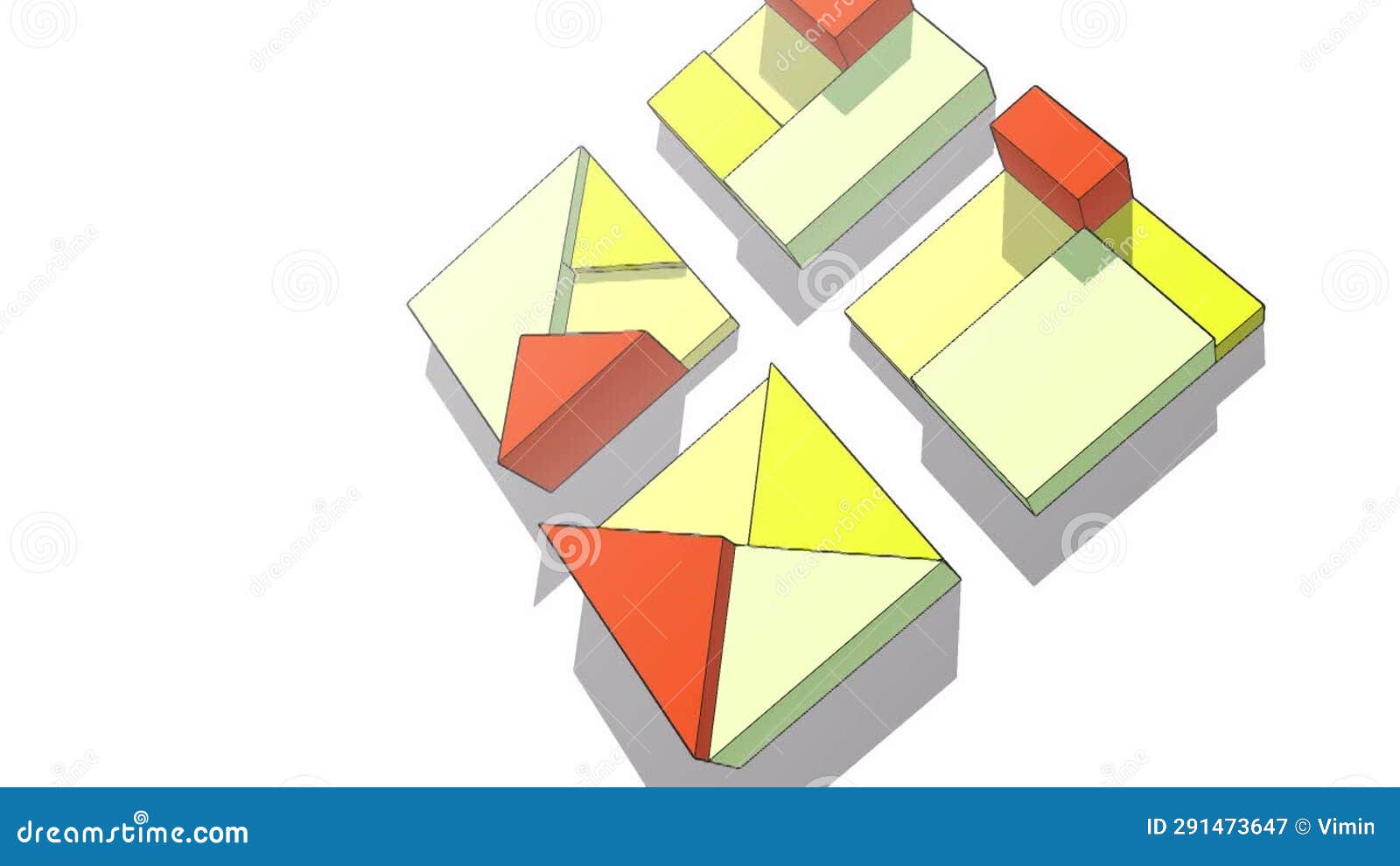 Composition of a Geometric. Volumetric Architectural Elements Stock ...