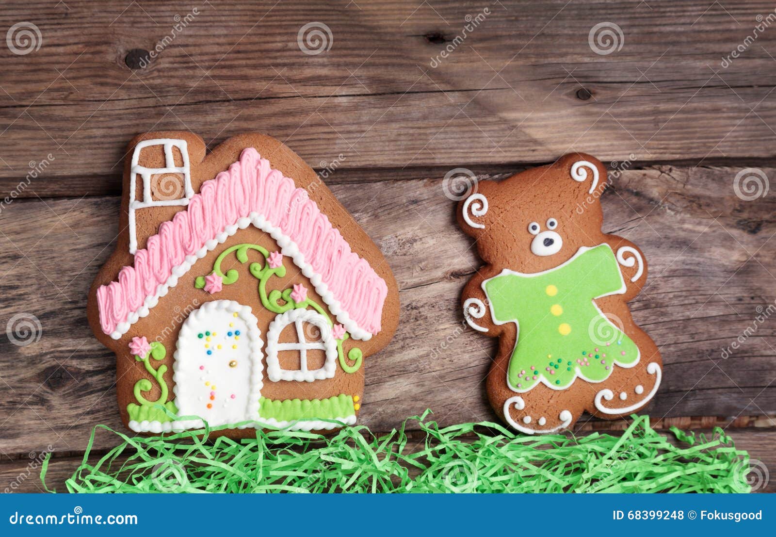 Composition with Gingerbread House and Stock Photo - Image of cartoon ...