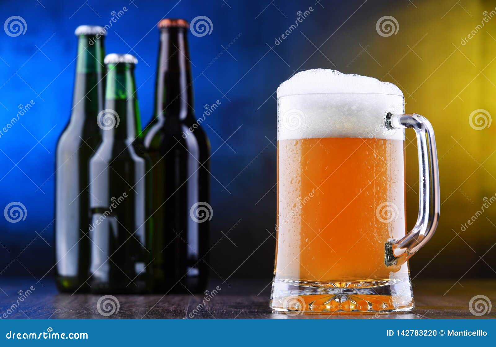 Composition with Glass and Bottles of Beer Stock Photo - Image of lager ...