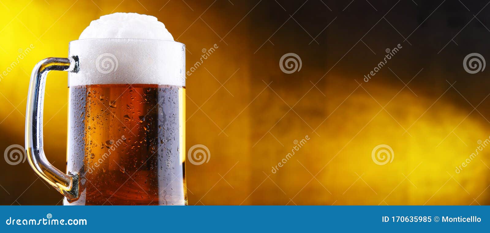 Composition with Glass of Draught Beer Stock Image - Image of pitcher ...