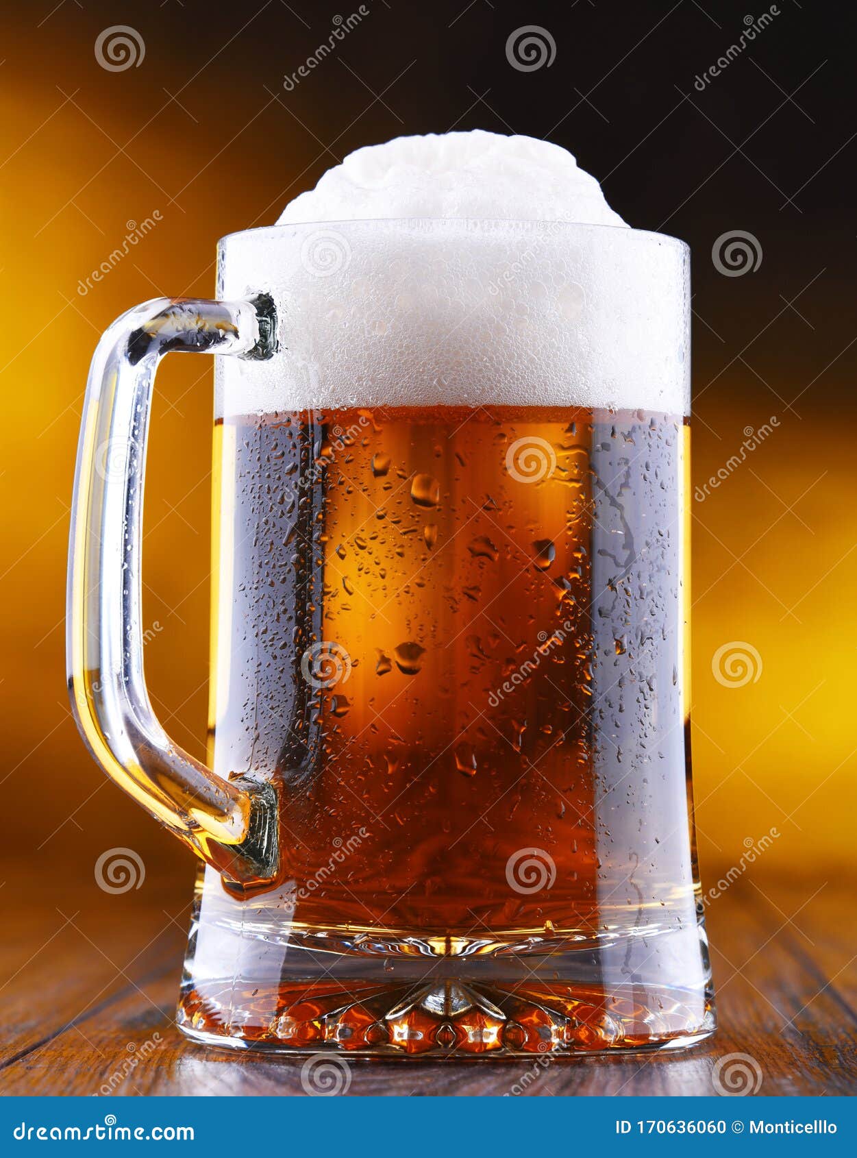Composition with Glass of Draught Beer Stock Photo - Image of beverage ...