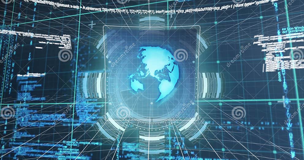 Composition of Globe with Scope Scanning and Data Processing on Black ...