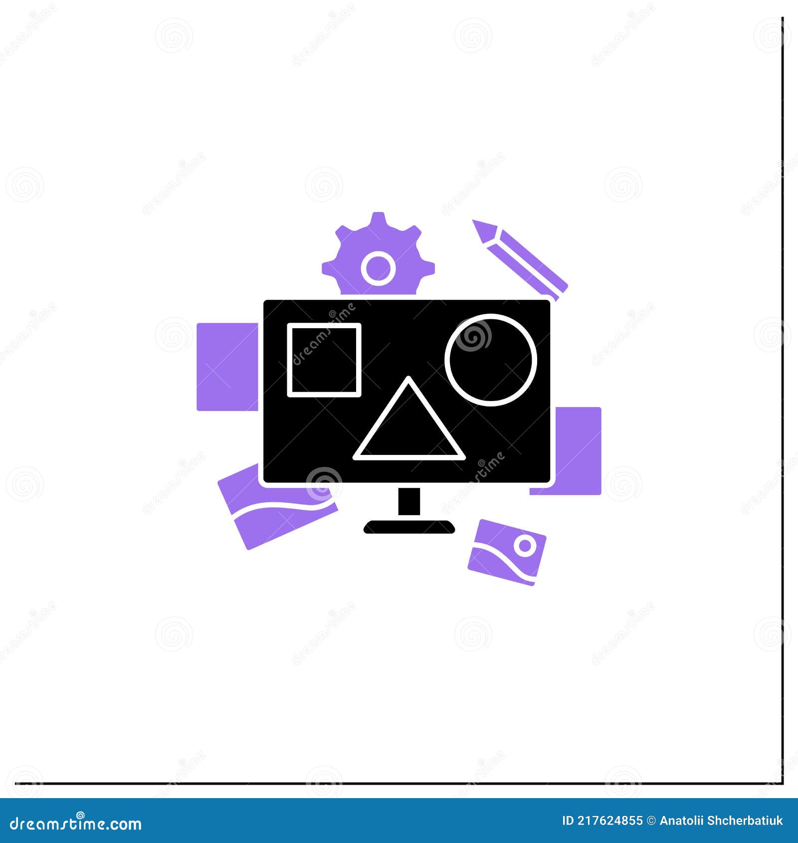 Composition glyph icon stock vector. Illustration of business - 217624855