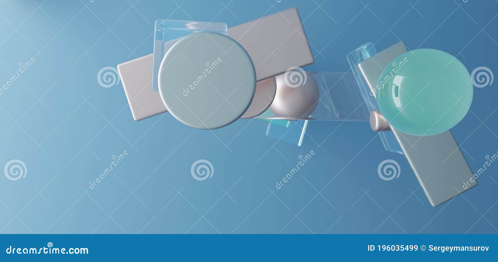 Composition.Gold,metal, Glass, Colored Matte Objects Stock Illustration ...