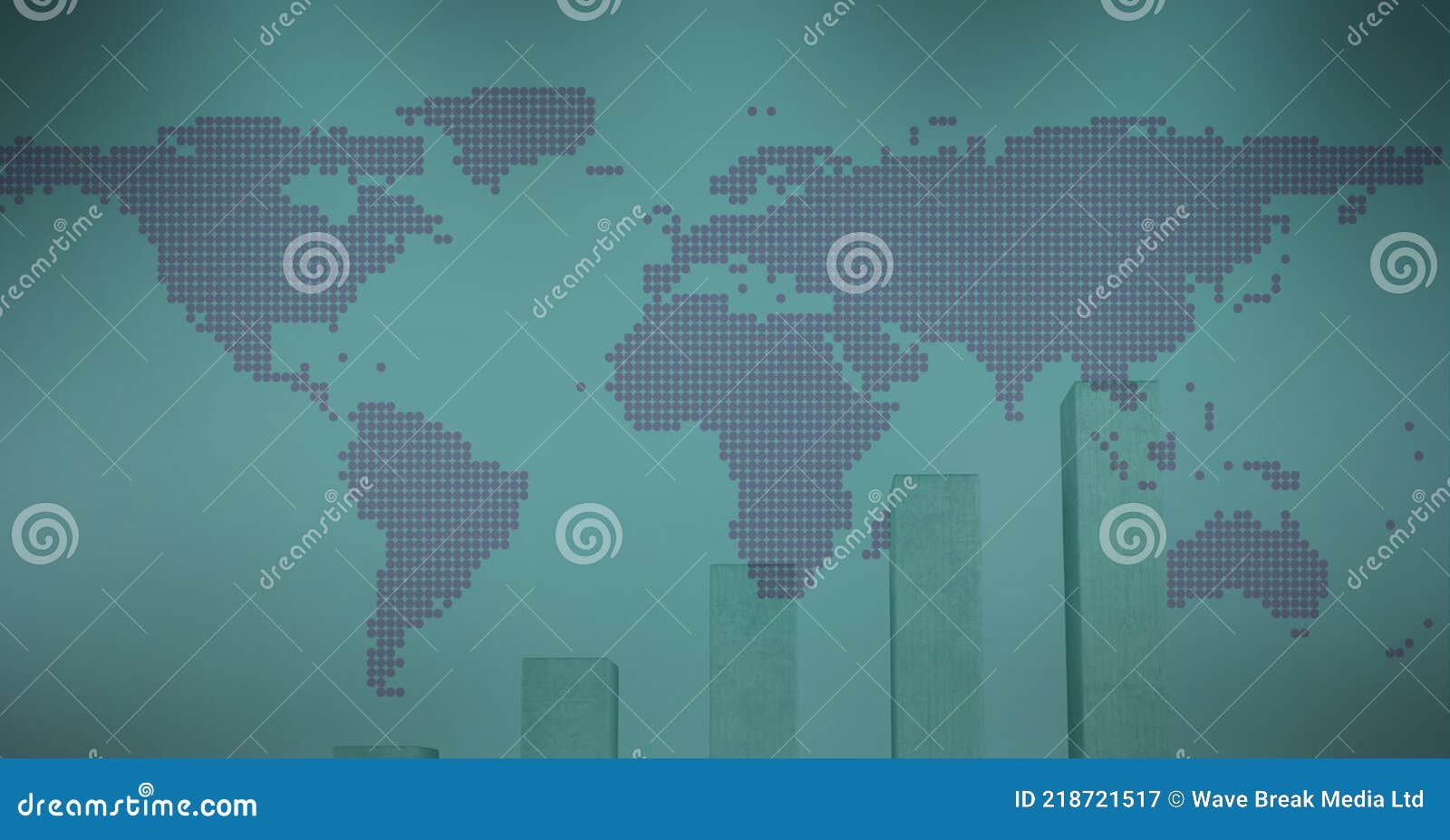 Composition of Green Statistics Over Green World Map in Background ...