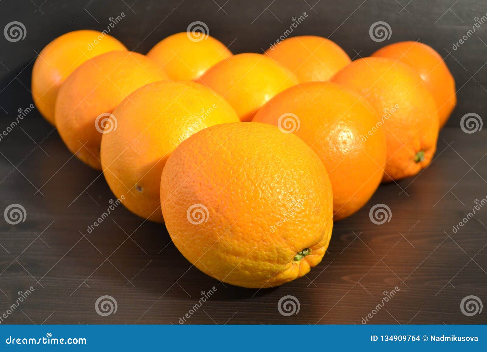 Composition of a Group of Ripe Oranges in a Shape of a Triangle. Stock ...