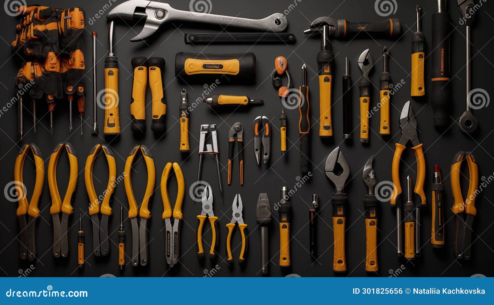 Composition of the Hand Tools Stock Illustration - Illustration of ...