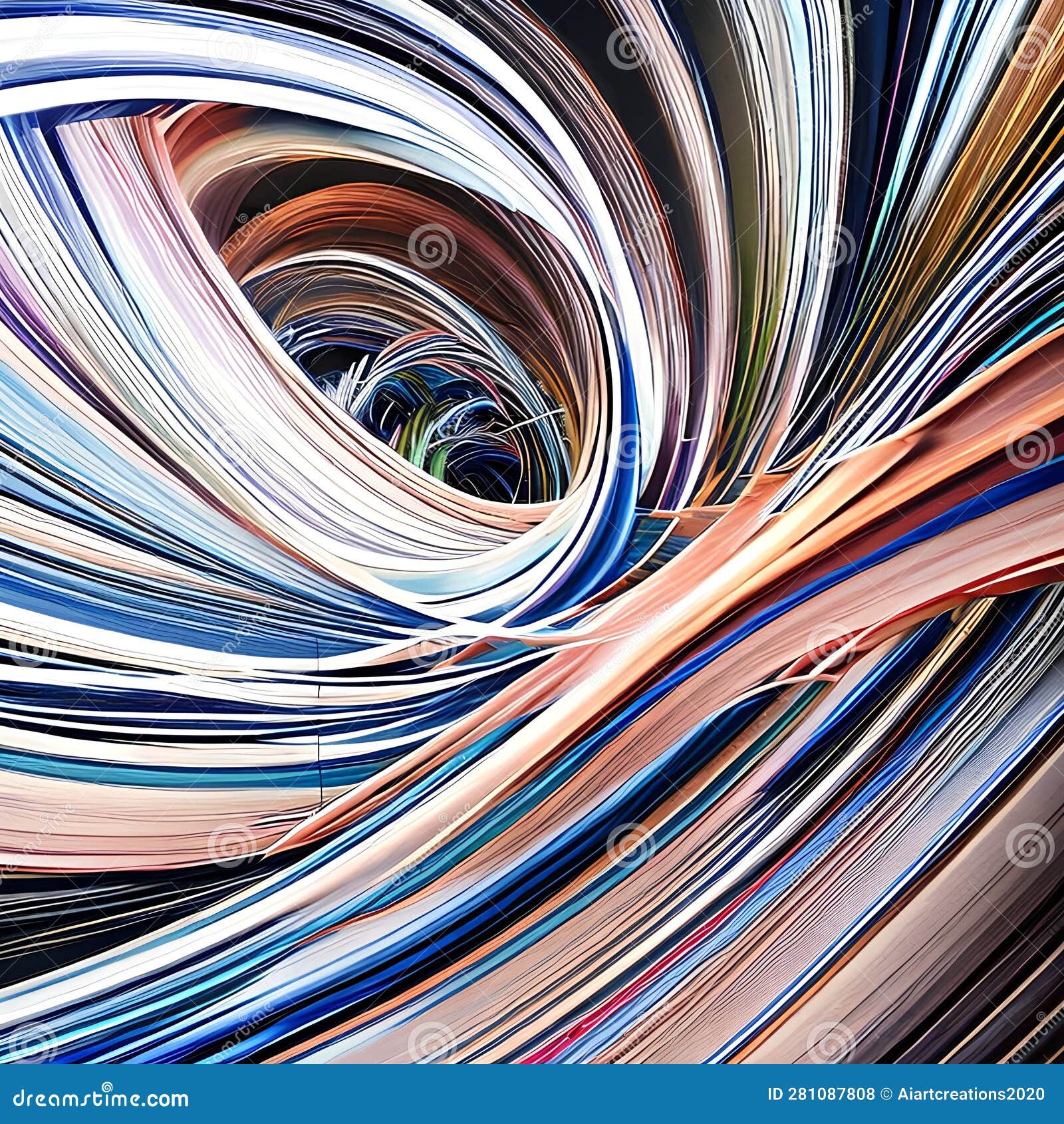 A Composition of Harmonious Chaos, with Swirling Forms, Intersecting ...